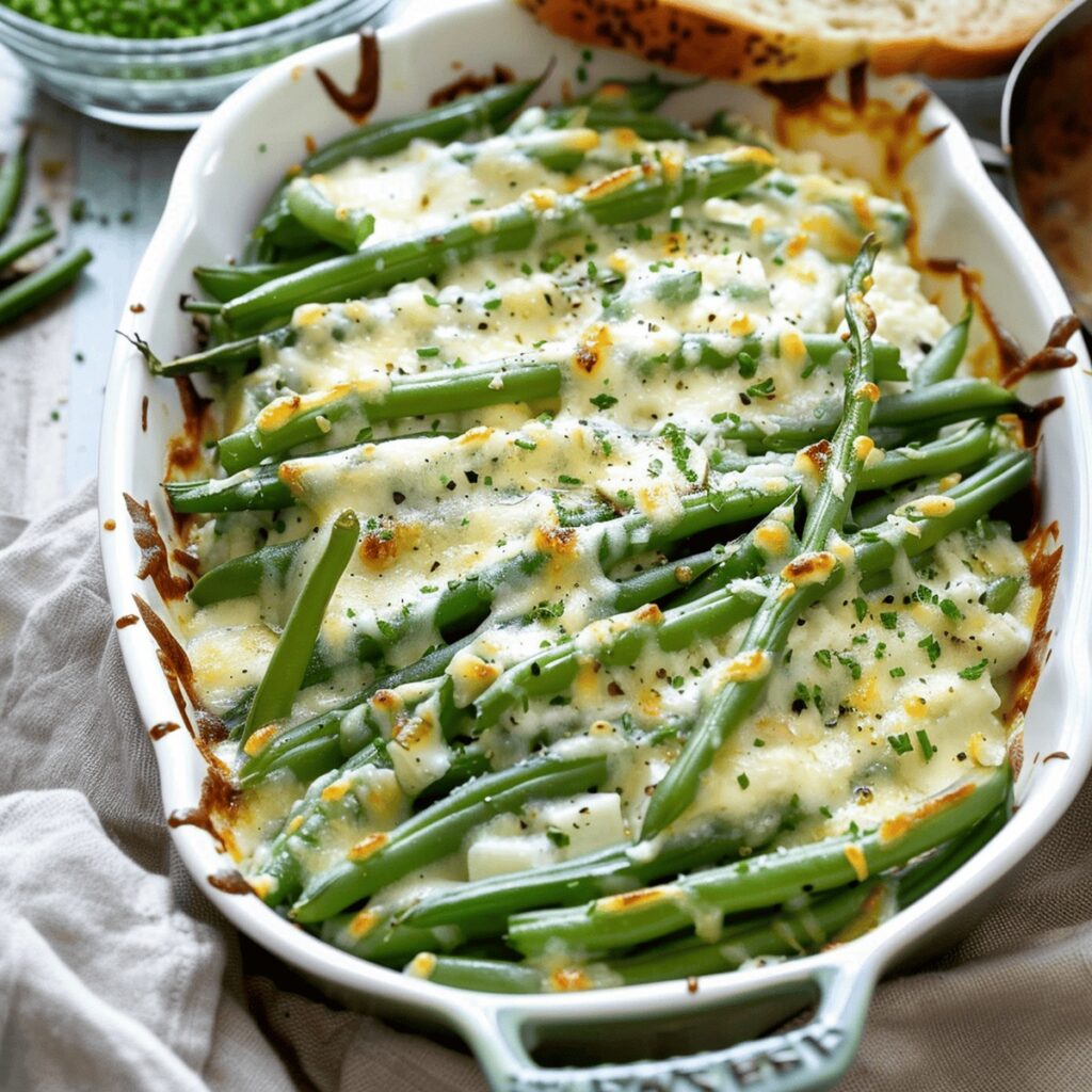 Gooey Cheesy Garlic Green Beans Recipe for Family Dinners - Healthy Choices