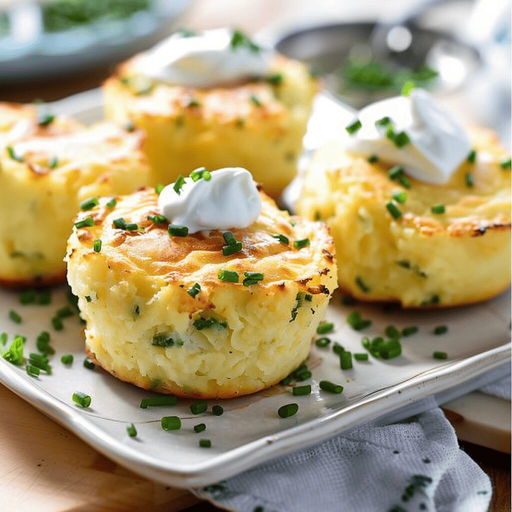 Buttery Garlic Chive Mashed Potato Puffins Recipe for Dinner Joy ...