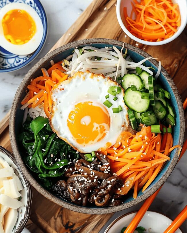 Traditional Bibimbap Rice Bowl Recipe with Veggies and Beef - Healthy ...