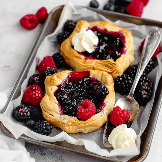 Colorful Mixed Berry Puff Pastry Tarts Recipe Bursting with Fruit ...