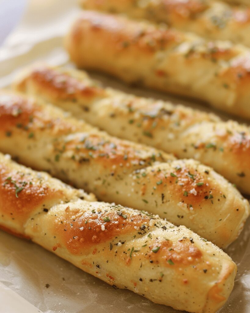 Easy Fluffy Garlic Butter Breadsticks Recipe: Golden & Crispy - Healthy ...