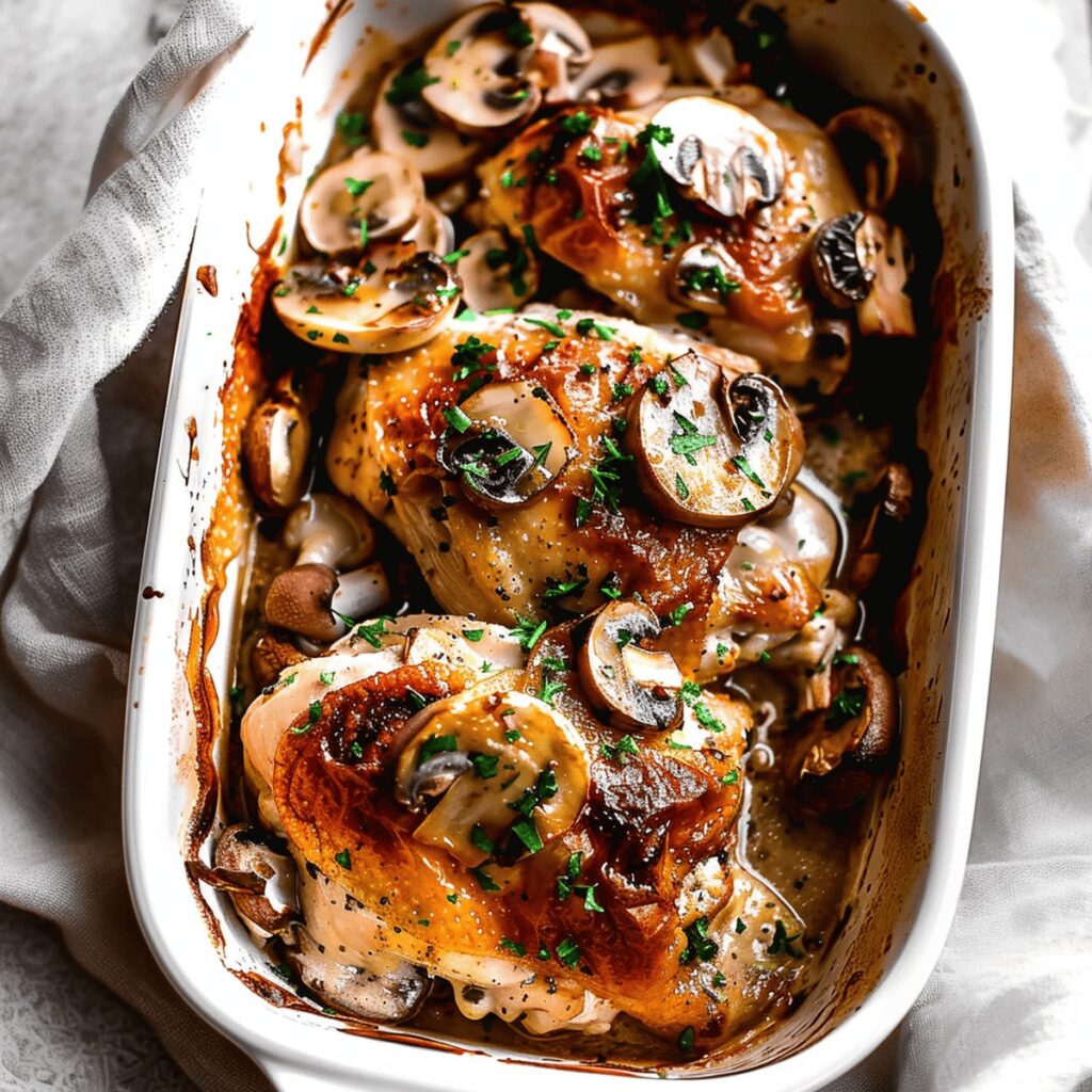 Golden Baked Chicken with Mushrooms Recipe: Homestyle Winner - Healthy ...